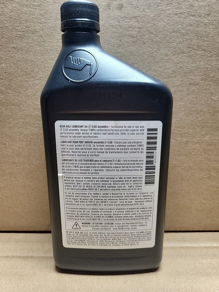 Mopar Axle Lubricant SAE 75W-85 FOR ZF-ELSD ASSEMBLY 1qt. | 68083381AA ...