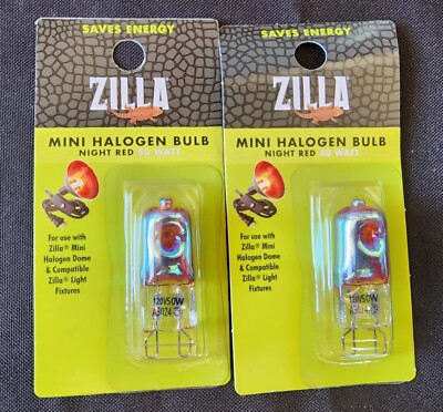 NEW Zilla Mini Halogen Bulb Night Red 50W (2 Packs) FREE SHIPPING | eBay