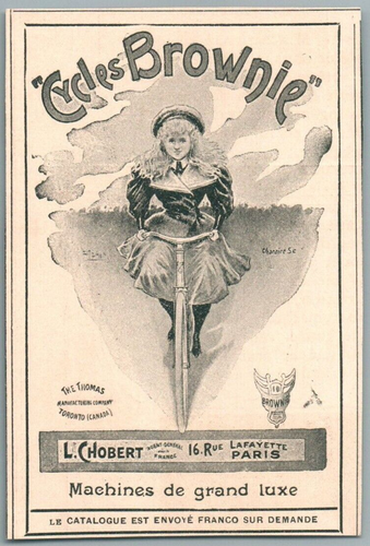 VELO CYCLES BROWNIE 1898 BICYCLETTES THOMAS CHOBERT PUBLICITE AD BIKE ...