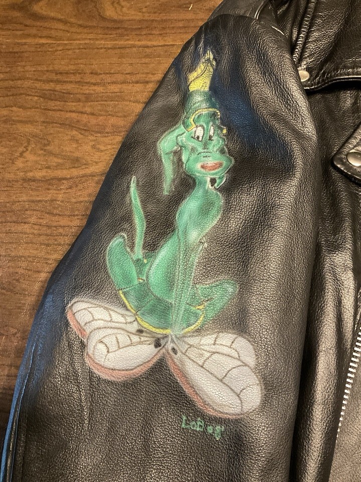 Vintage EXCELLED Custom Genuine Leather Motorcycle Jacket 48 Tall ...