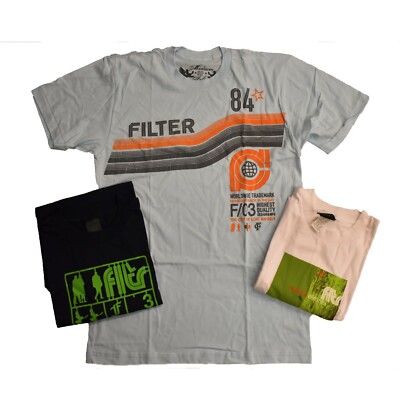 Men's T Shirts 3Pack FILTER Assorted Prints High Quality Tees Medium ...