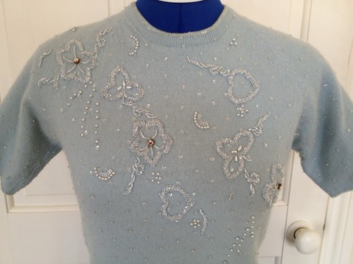 Very cute Original Vintage 1950's beaded cashmere top XS | eBay