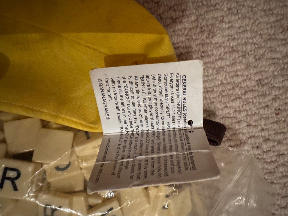 Bananagrams Word Tile Game Ages 7+ 1-8 Players Complete VGC | eBay UK