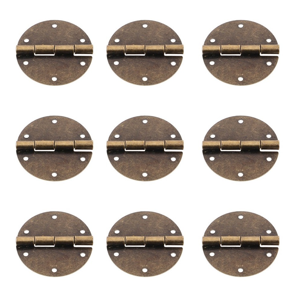 10pcs Cabinet Door Hinges, Small Round Metal Folding Hinges for DIY ...