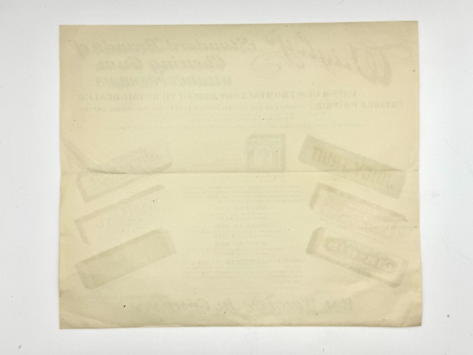 EARLY 1900'S VINTAGE WRIGLEY'S CHEWING GUM FLYER ADVERTISING RARE | eBay