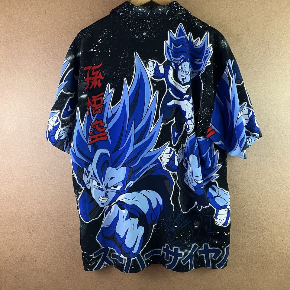 Vintage Y2K 2001 Dragon Ball Z DBZ Button Up Shirt Super Saiyan Anime ...
