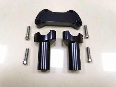 Black 3.5" Straight Handlebar Risers Top Clamp For Harley Sportster ...