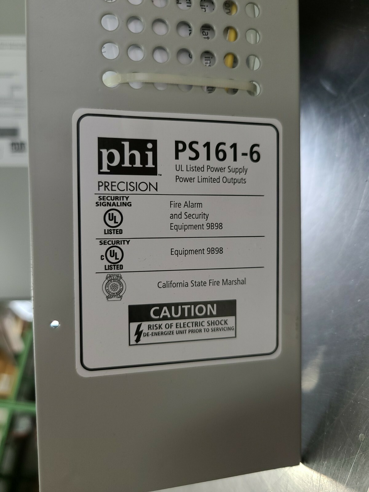 PHI PRECISION PS161-6 FIRE ALARM AND SECURITY EQUIPMENT 9B98 STANLEY ...