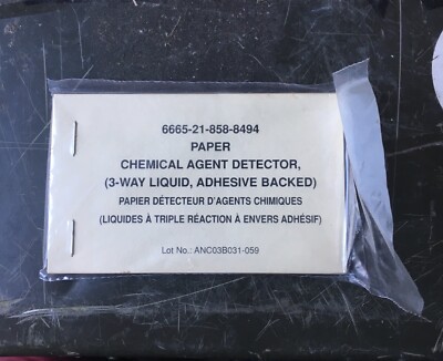 3 Colour Detector Paper Liquid Chemical Agent CBRN NBC ABC British Army ...