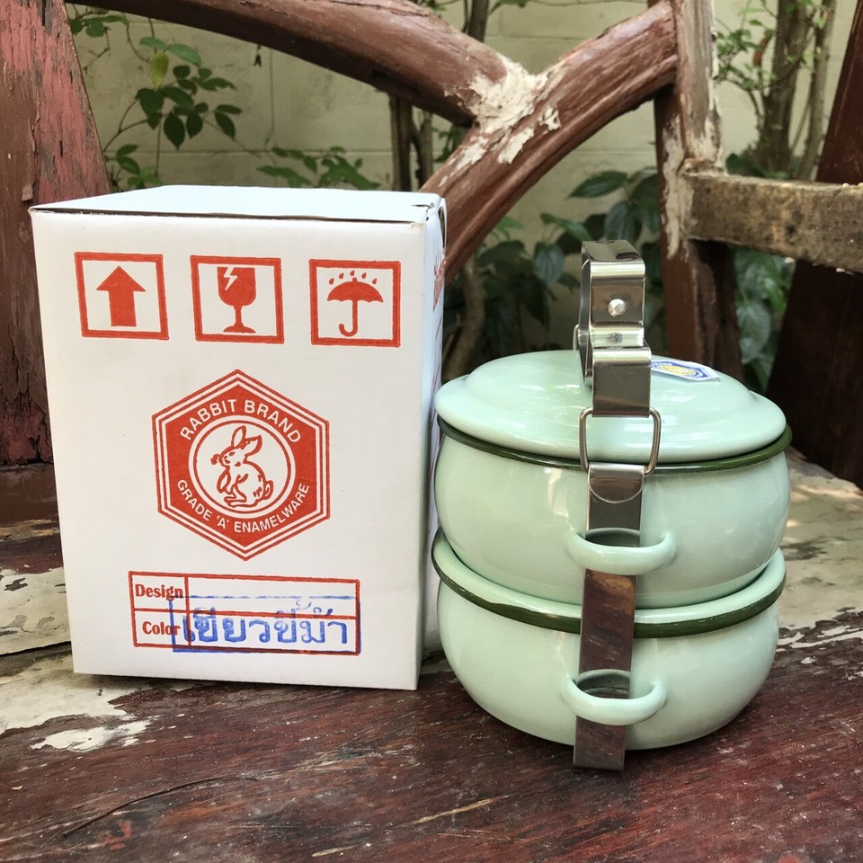 Thai Traditional Enamelware Tiffin Lunch Box Food Container Pinto Bento ...