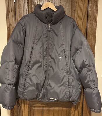 First Down Jacket Mens Large Gray Coat Winter Down Feathers Blend | eBay