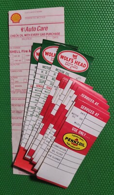 20 VINTAGE Wolfs Head Shell Pennzoil OIL CHANGE TABS, STICKERS | eBay