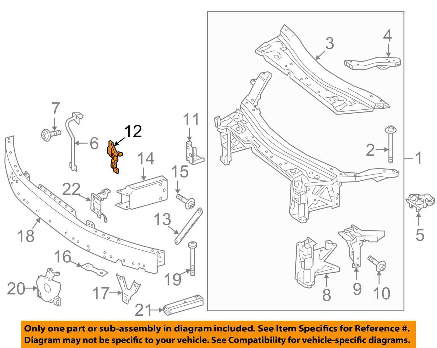 MERCEDES OEM 16-18 GLC300 RADIATOR SUPPORT-Headlamp Bracket Right ...