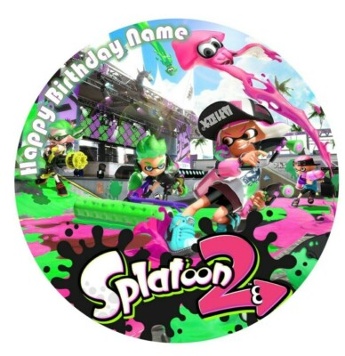 SPLATOON Image Birthday Party Cake Topper 19cm Round | eBay Australia