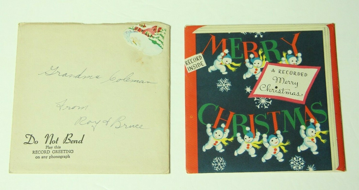 Voco Record A Recorded Merry Christmas Card - Vintage Cardboard Record ...