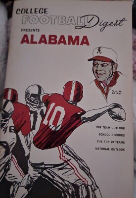 1969 Alabama College Football Digest Pro Schedules Scores Fact Stat ...