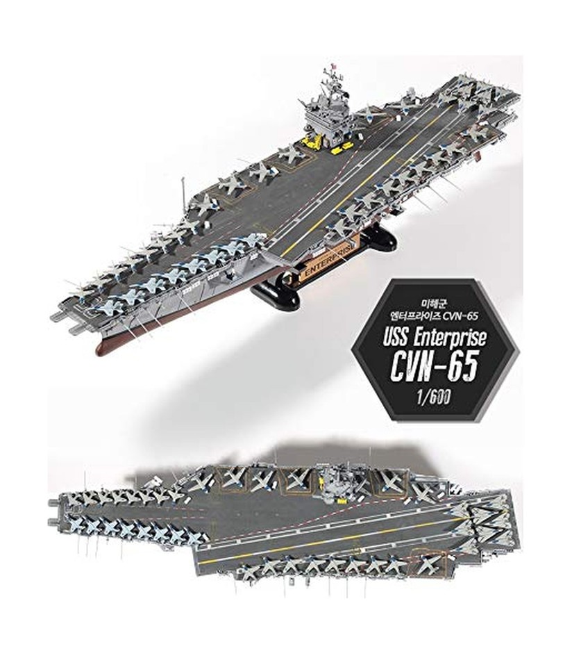 Academy USS Enterprise CVN-65 Aircraft Carrier Plastic Model Kits 1/600 ...