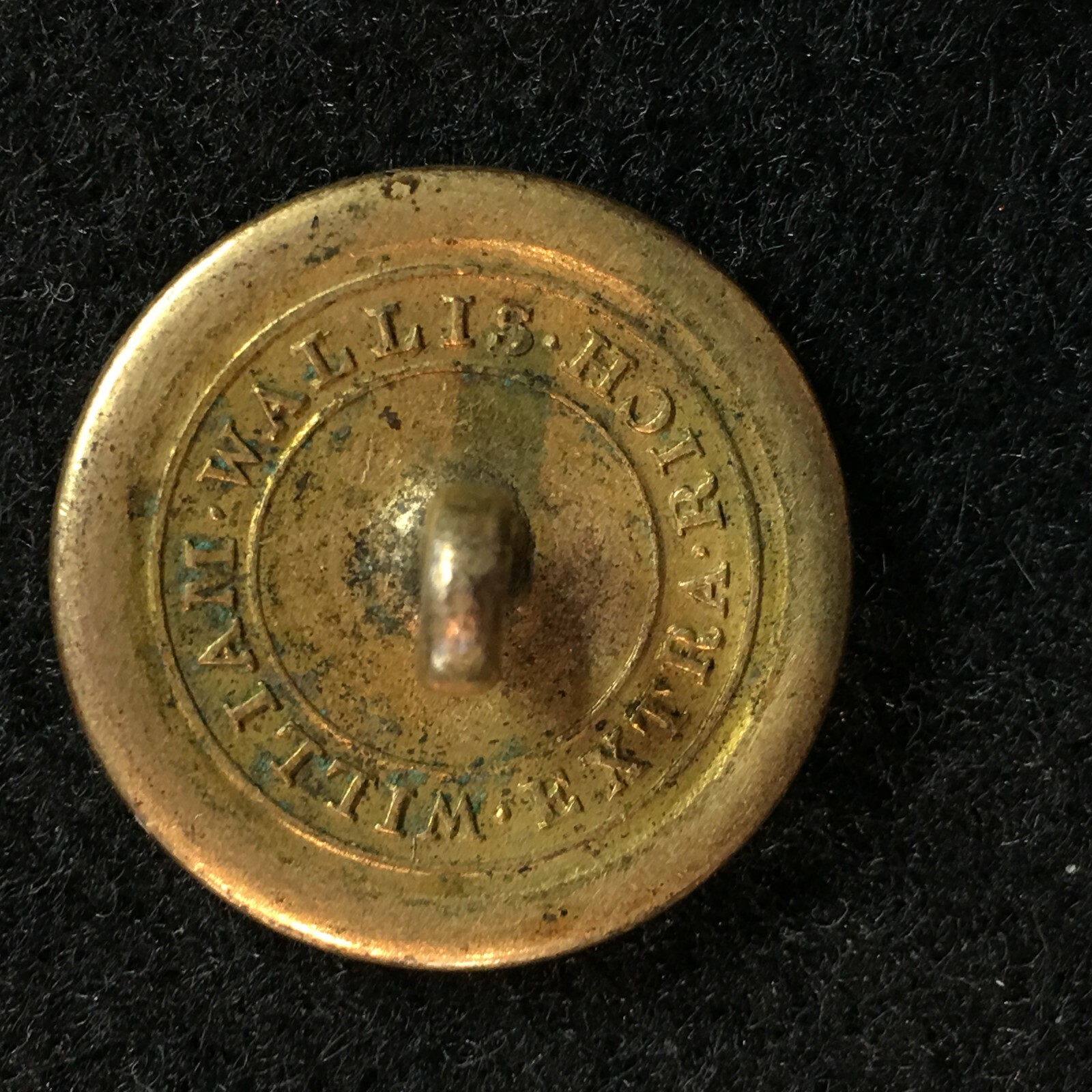 Early 1 Piece Navy Button - William Wallis Backmark | eBay