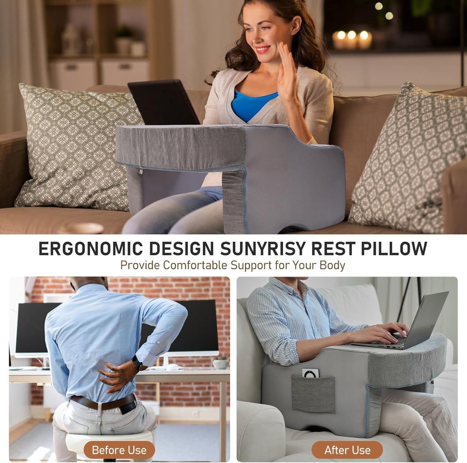 MOPHOTO Reading Pillow Extra Large Arm Rest Pillow Memory Foam Lap Desk ...