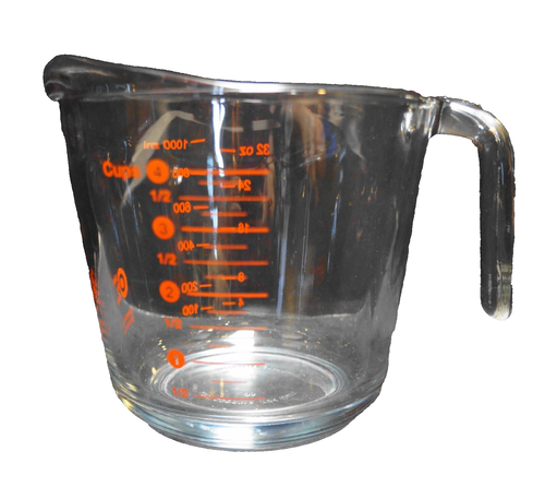 Target Made by Design 4 Cup Measuring Cup Red Print Clear Glass | eBay