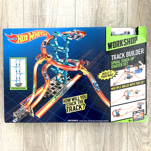 Hot Wheels Workshop Track Builder Spiral Stack-up Starter Set CHX36 New ...