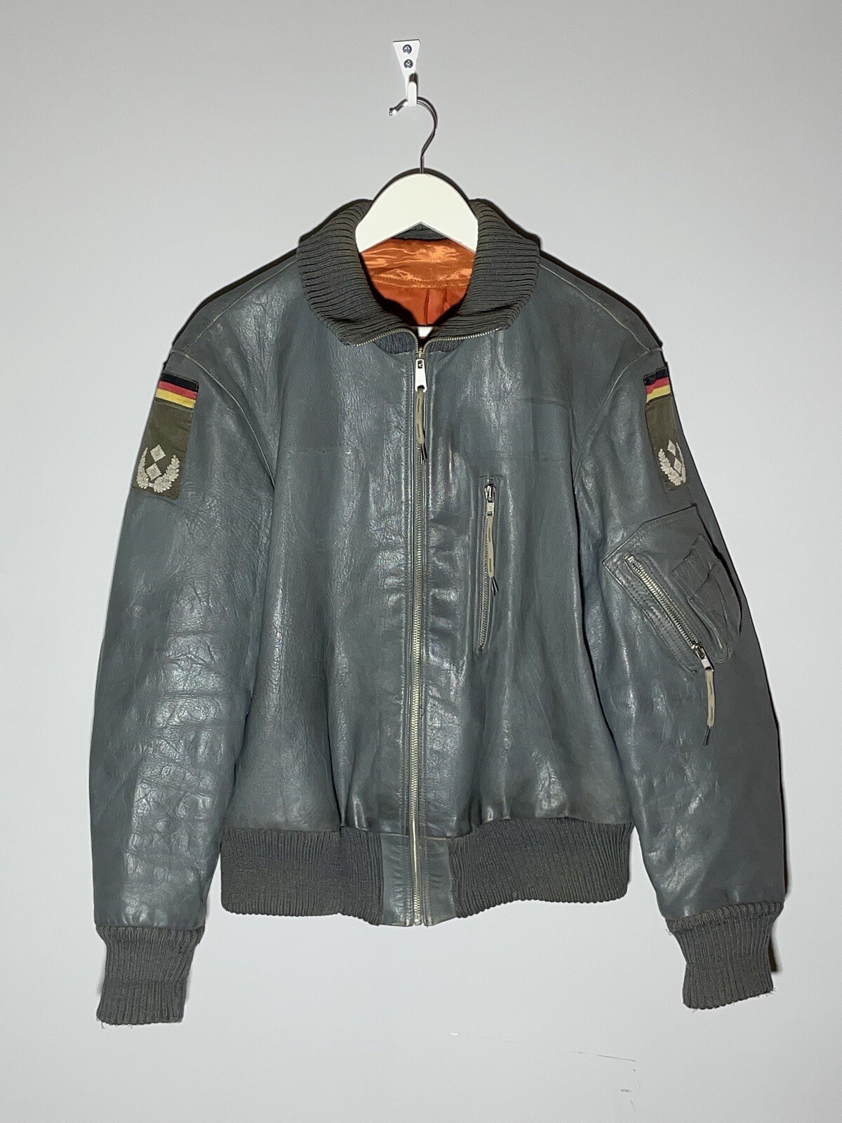 Vintage German Bundeswehr Luftwaffe Leather Flight Mi… - Gem