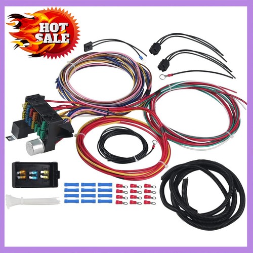 12 Circuit Wiring Harness Universal Automotive 12 Fuses For Hot Rods ...