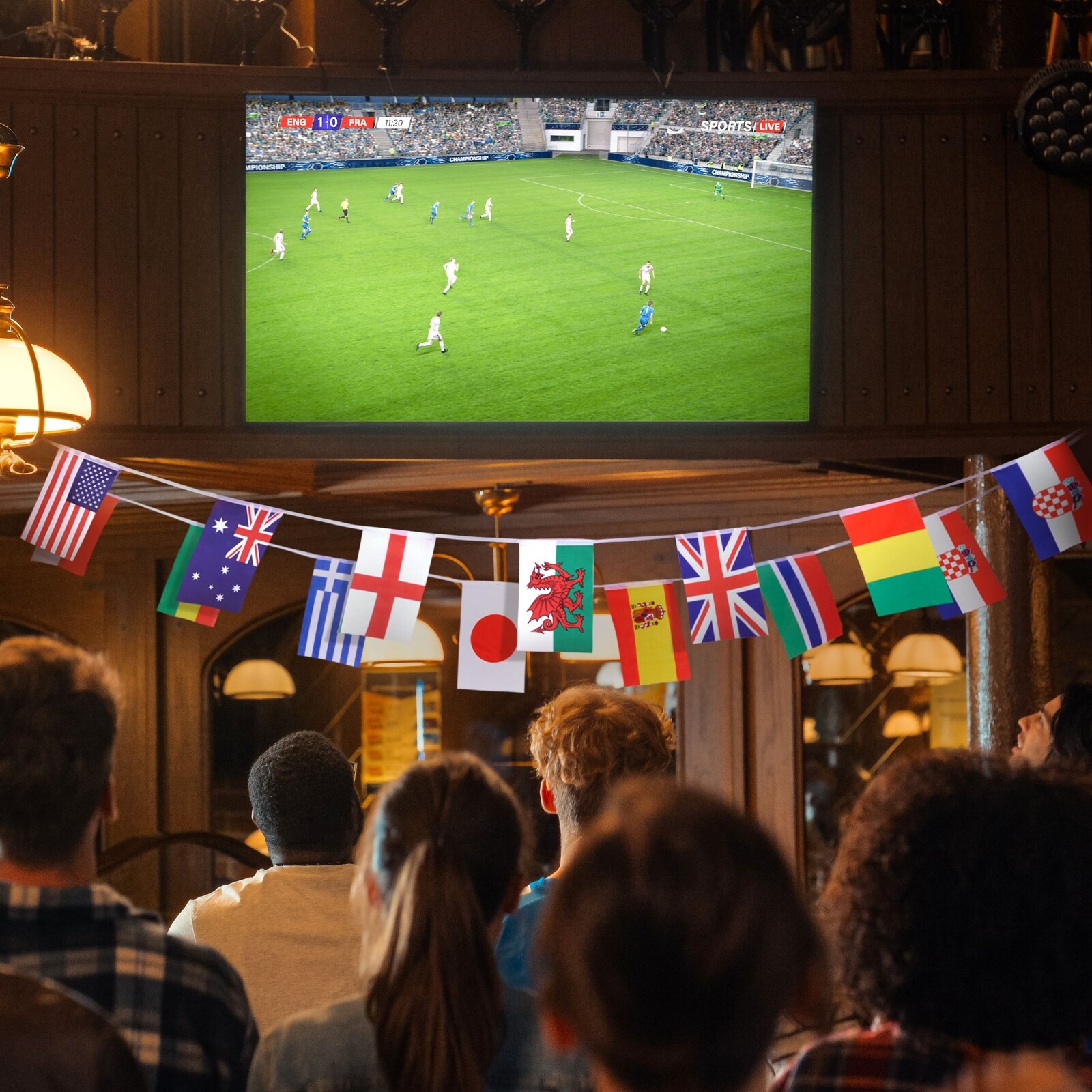 International Flags of the World Banner with 100 Assorted Countries, 80 ...