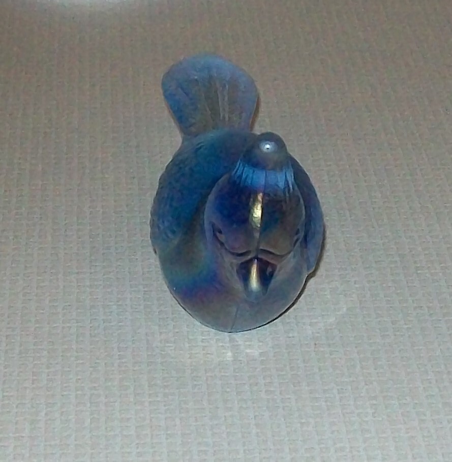 Fenton Blue Jay Iridescent Blue Carnival Glass Cardinal Bird Figurine ...