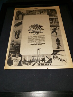 1980 Winter Olympics Rare Original ABC Sports Promo Poster Ad Framed ...