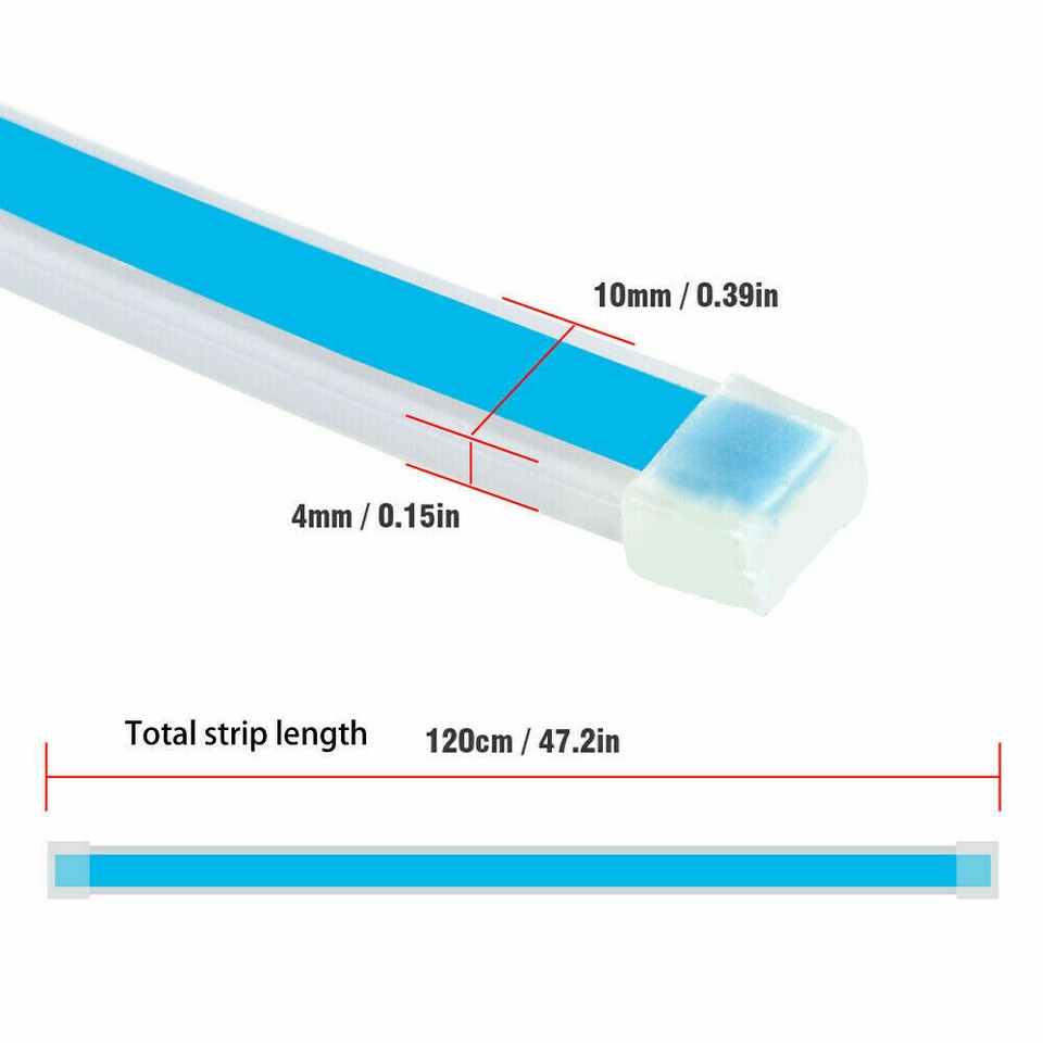 2x Side Door Open Warning LED Red White Light Strip Flash Signal Anti ...