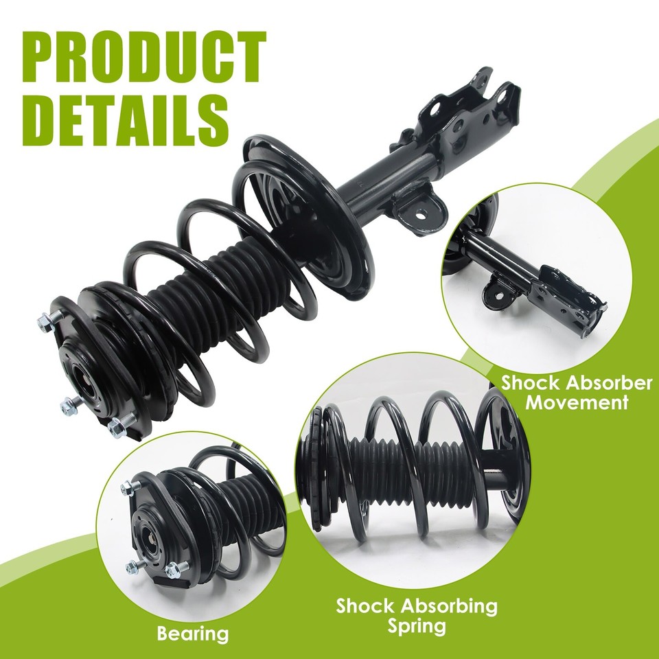 Pair Front Complete Shocks Struts w/ Coil Springs For 2006-2012 Toyota ...