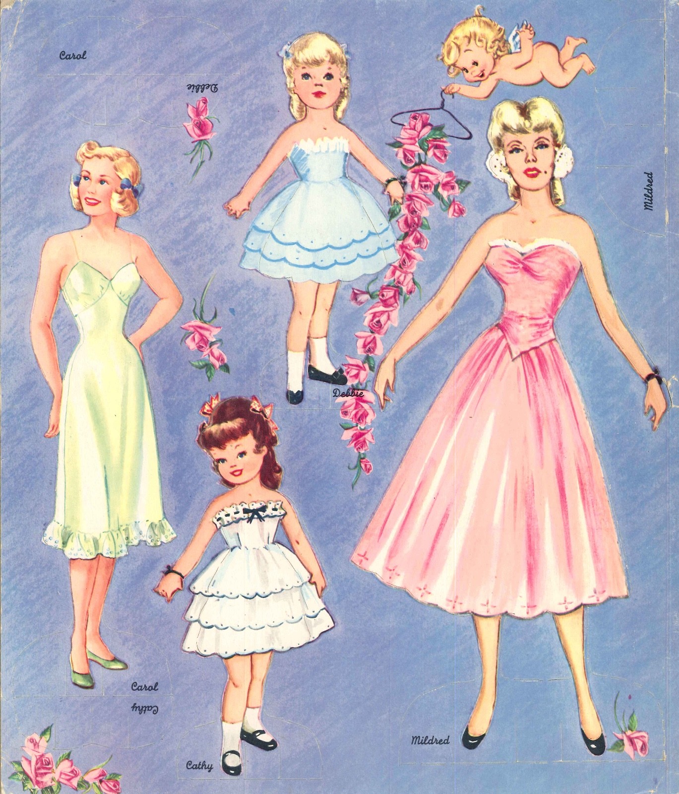 VNTG 1955 PAPER DOLL PARADE 16 PG LASR REPRODUCTIN~Org SZ UNCT FREE SH ...