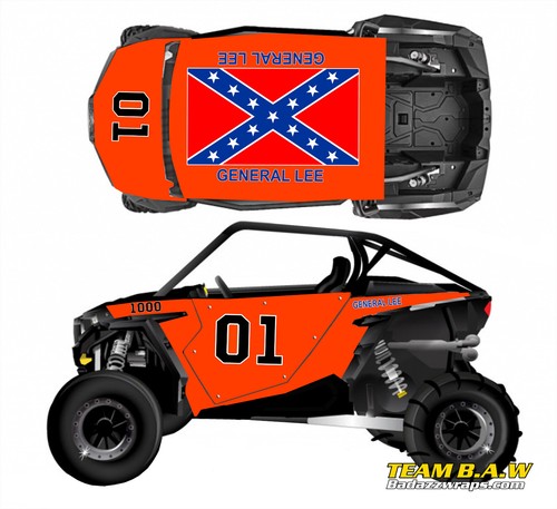 2013+ Polaris General Lee Design Decal Graphic Kit Wraps Deco Stickers ...