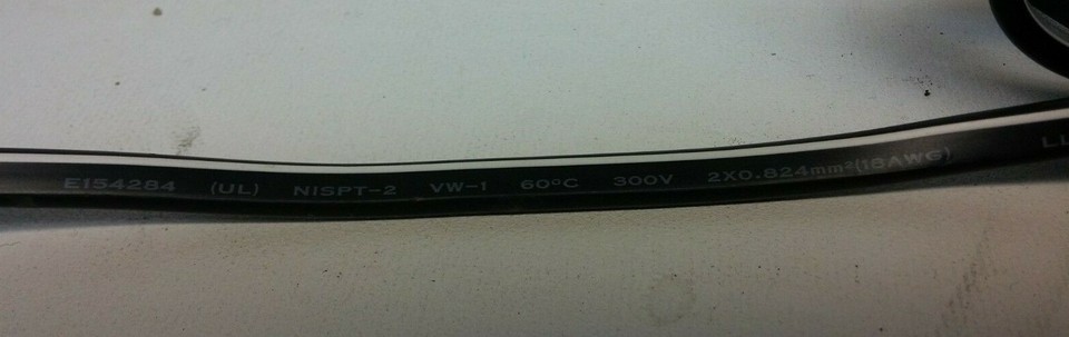 AC Two Prong Figure 8 Power Cord E154284 VW-1 300V 18AWG NISPT-2 | eBay