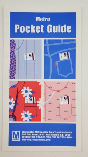 1999 Washington DC Metro Train Pocket Guide Metrorail Map Vtg Travel ...