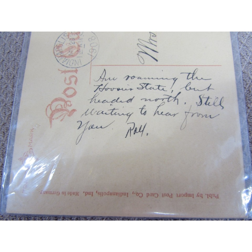 Benjamin Franklin Series 1902 1 Cent Stamp Green Rare on Post Card ...