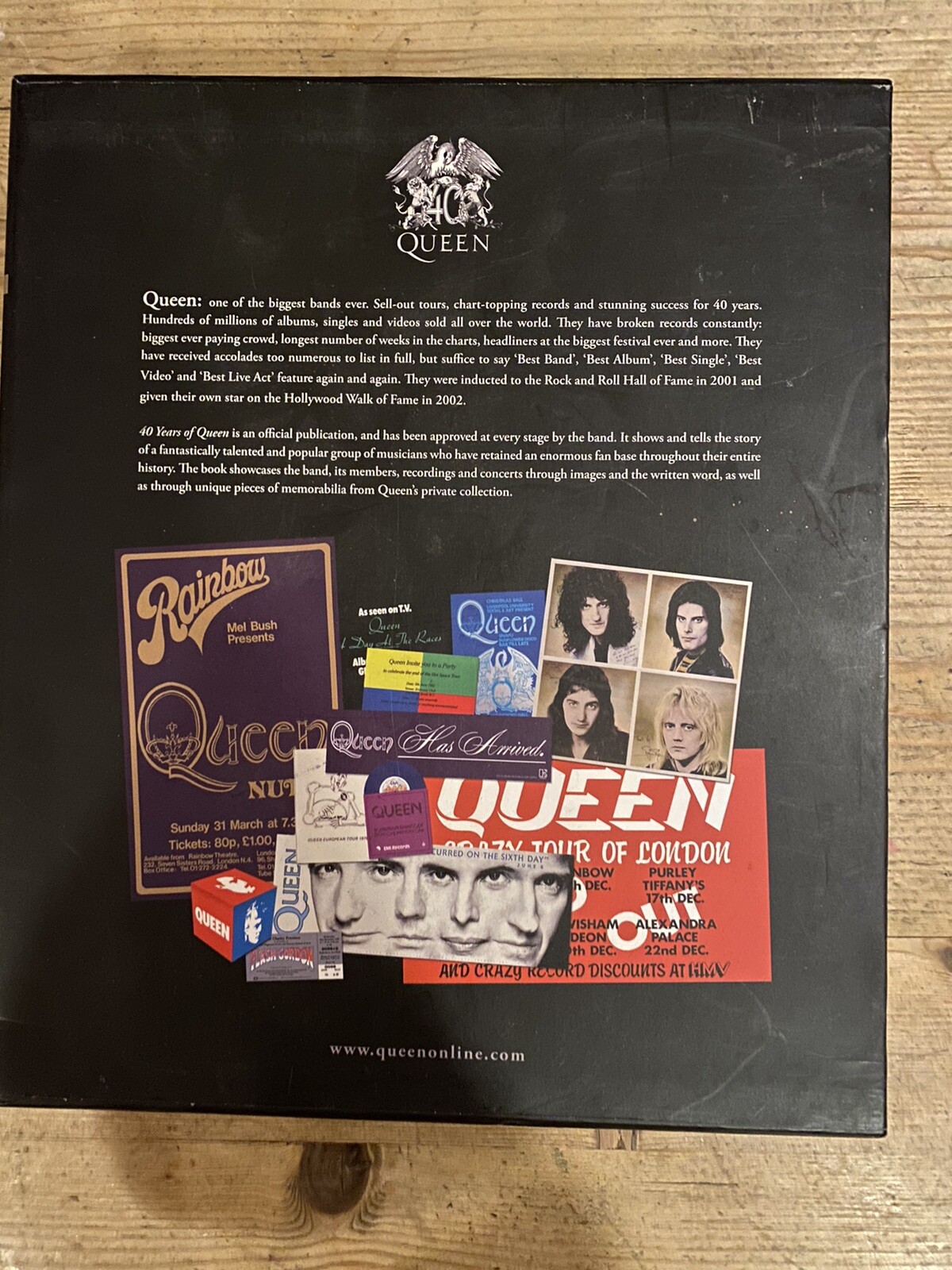 40 Years of Queen hardback book and one CD box set memorabilia ...