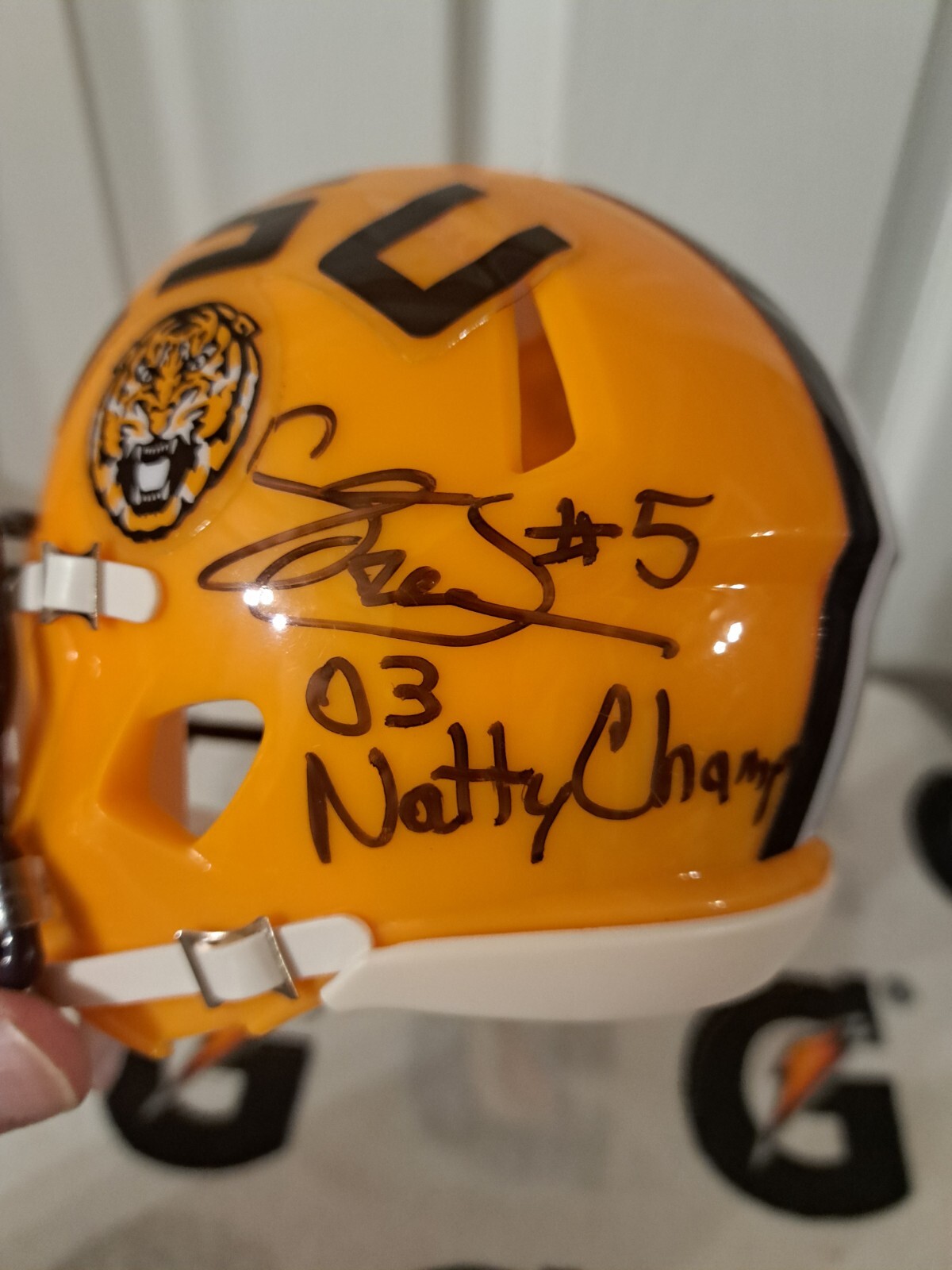 SKYLAR GREEN SIGNED LSU TIGERS FOOTBALL MINI HELMET W 03 NATTY CHAMPS ...