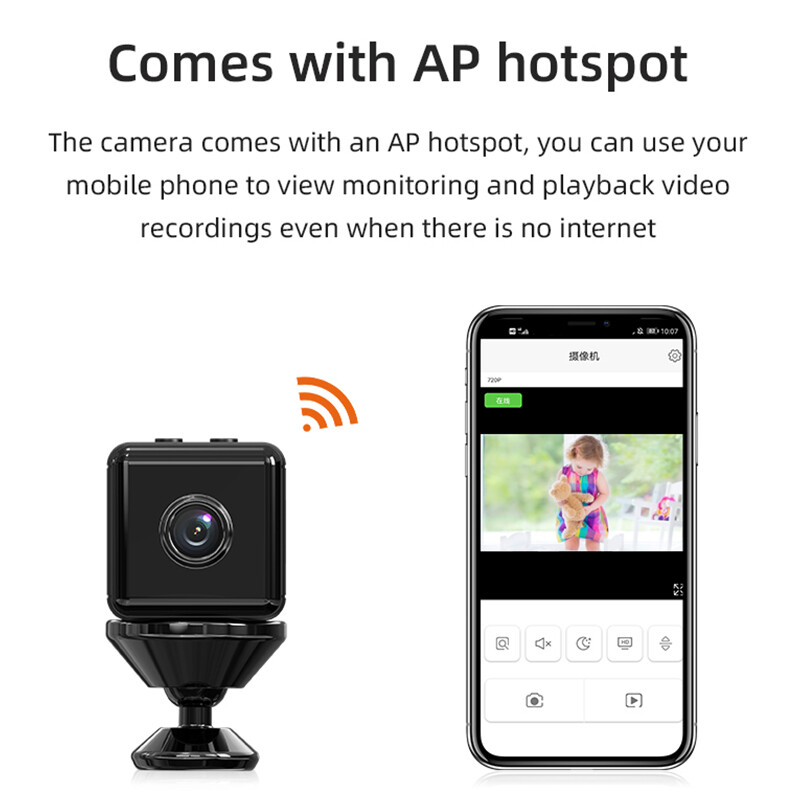 4K Wireless Mini Camera WiFi 1080P HD IP Night Vision Camcorder Home ...