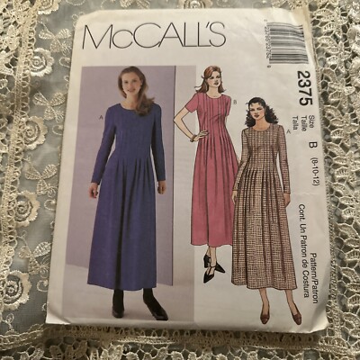 McCalls 2375 Dress Misses Sewing Pattern Size 8-10-12 Uncut FF | eBay