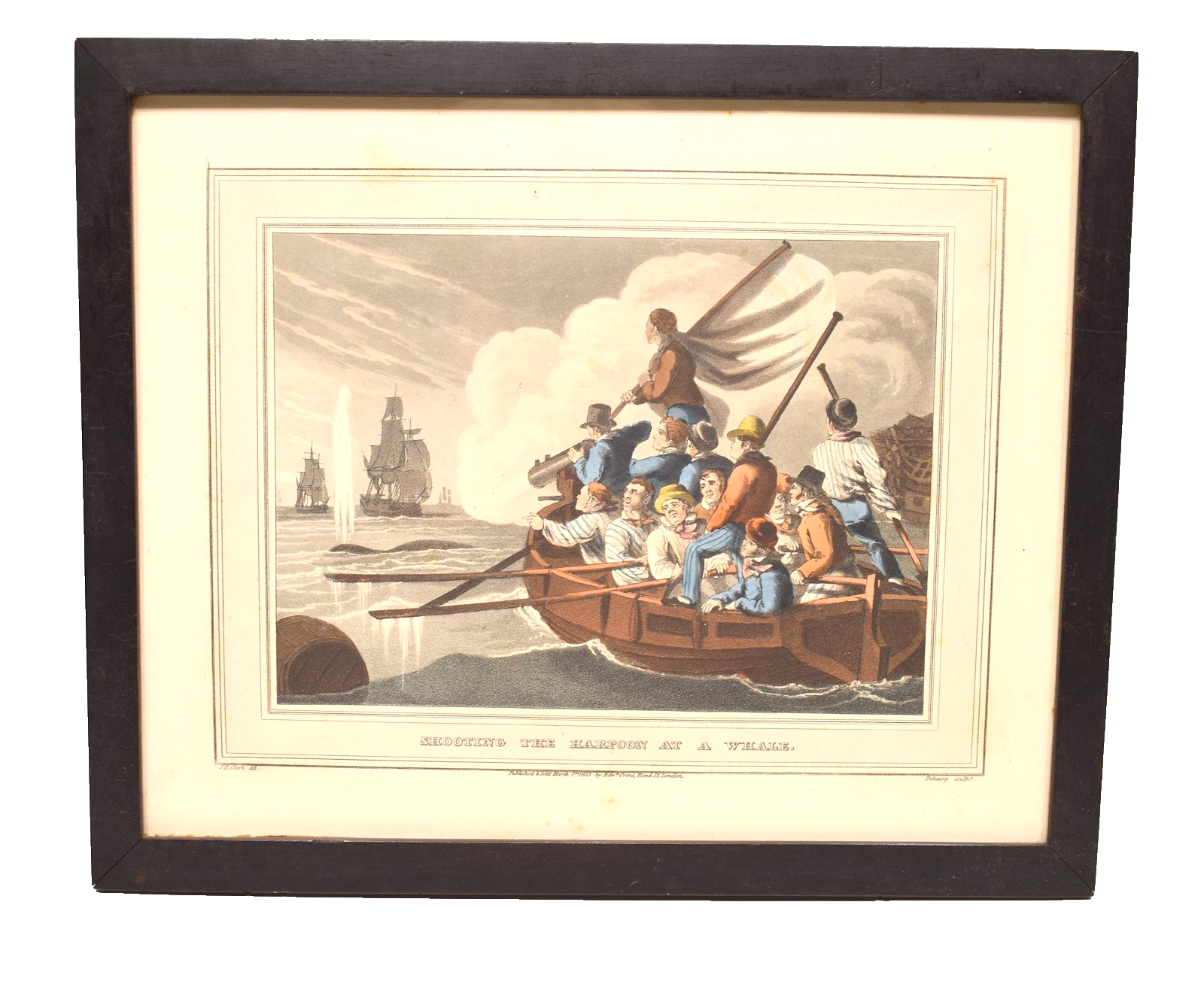 Original c1814 Whaling Print by John Heaviside Clark Shooting The ...
