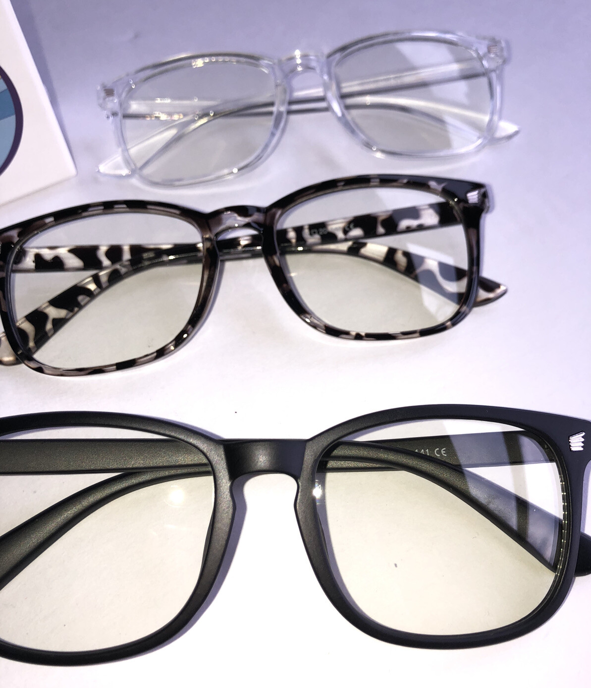 Gaoye Blue Light Blocking Glasses - Fashion Square Fake Eyeglasses (3 ...