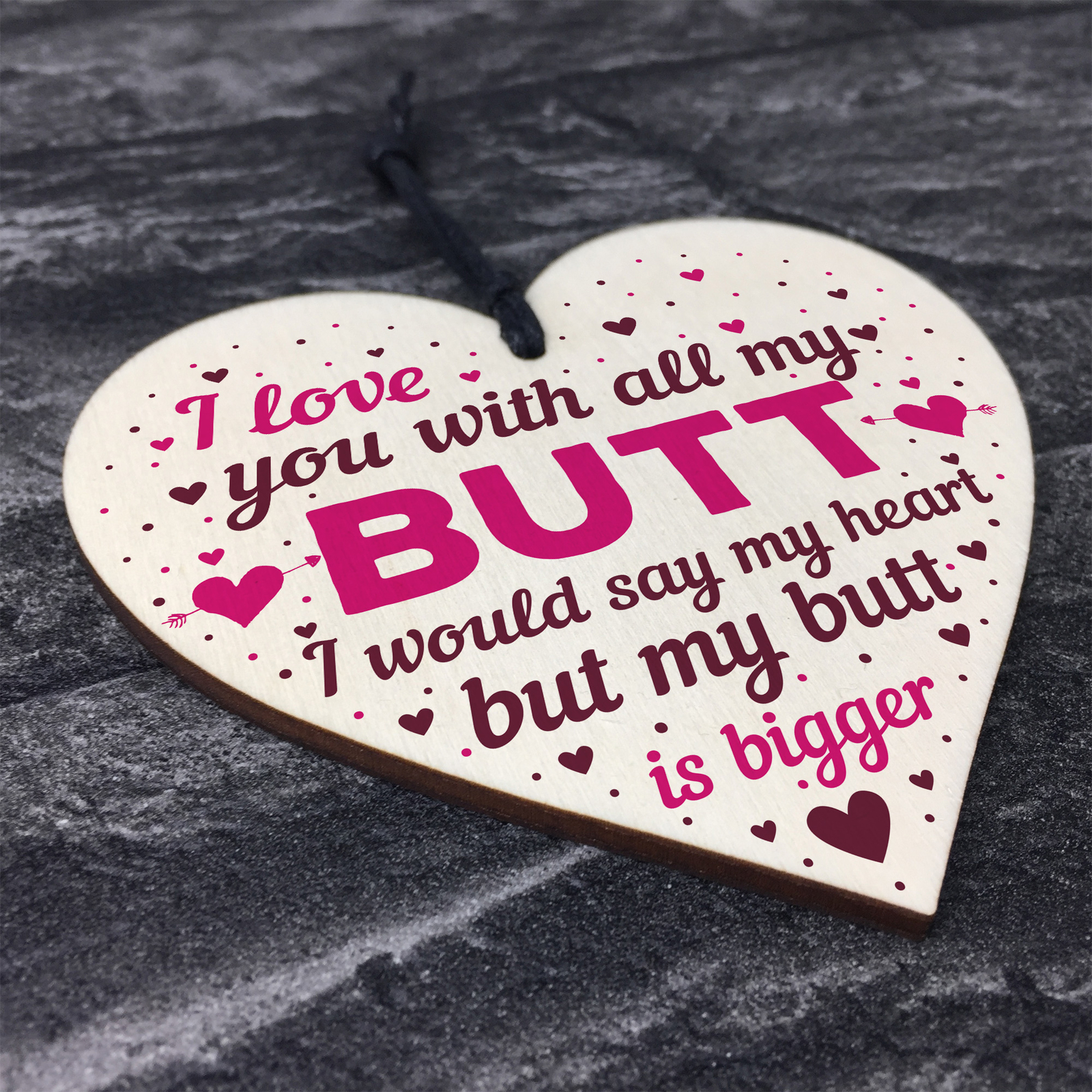 Boyfriend Anniversary Card Wooden Heart Valentines Day Gift For Husband ...