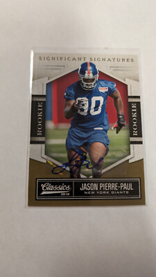 2010 PANINI CLASSICS JASON PIERRE PAUL ROOKIE, GOLD SIGNIFICANT SIG ...