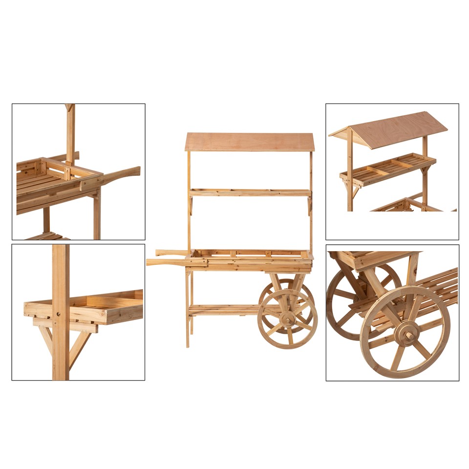New Rolling Table Cart with 2 Wheels for Home Decor Modern Wagon with ...