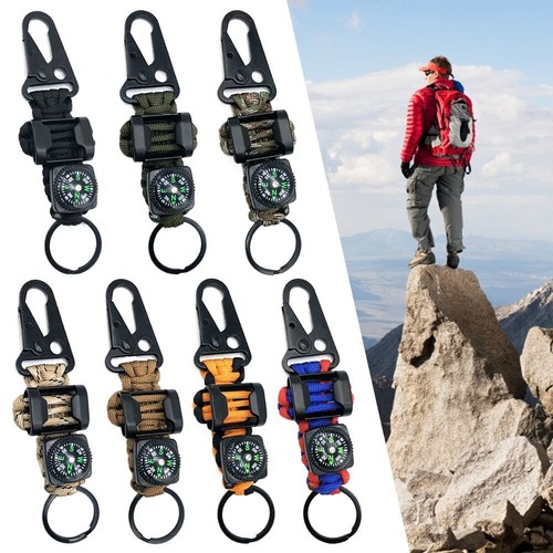 Camping Survival Kit Key Chain Ring Eagle Beak Buckle Keyring Rope ...
