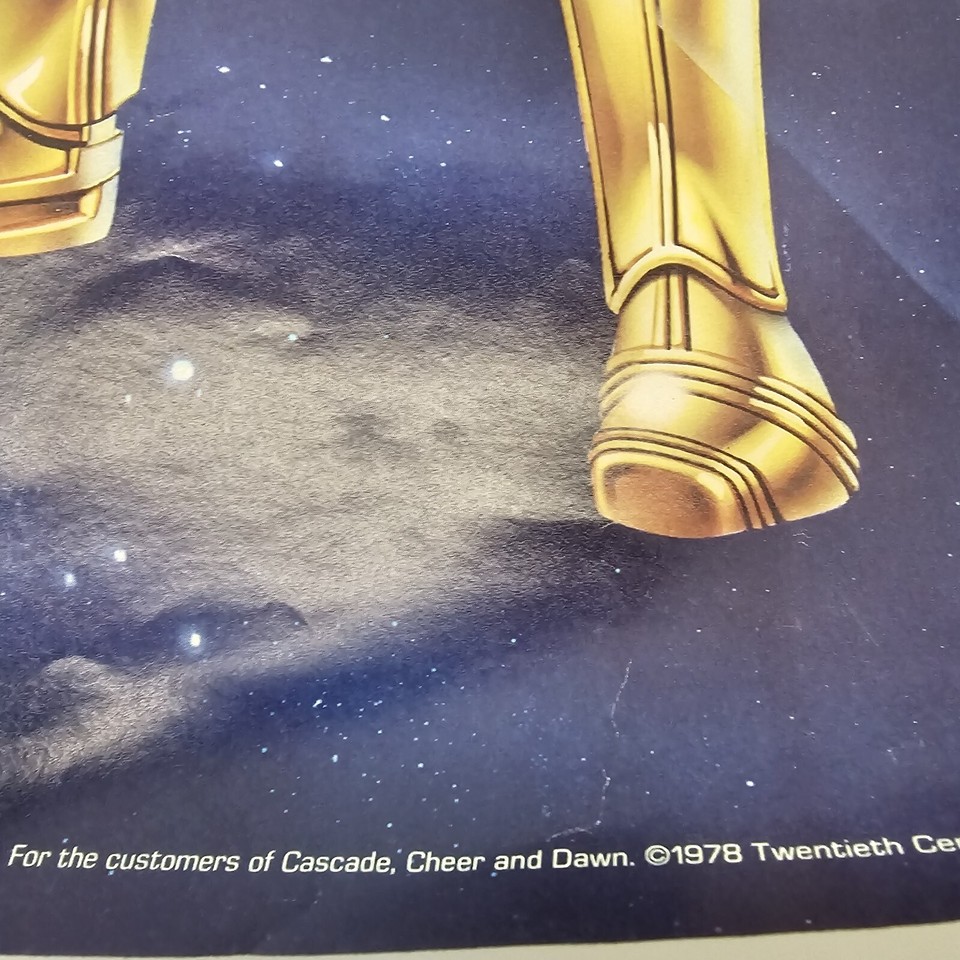 VINTAGE POSTER Star Wars 18.5x23" 1978 Droids C-3PO R2D2 Ken Goldammer ...