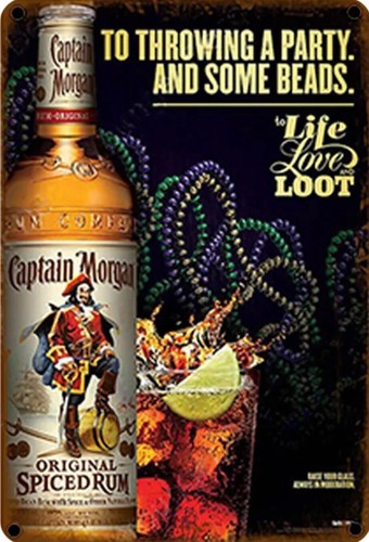 CAPTAIN MORGAN Garage Rustic Look Vintage Tin Signs Man Cave, Shed ...