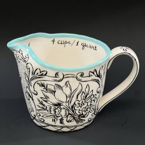 Anthropologie MOLLY HATCH Crown Leaf Floral Measuring Cup Pitcher 1 Qt ...